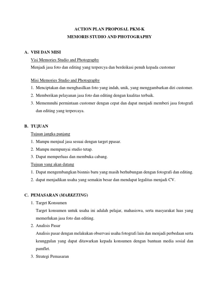 Tugas 7 - Action Plan Proposal - Anisa NW | PDF | Seni
