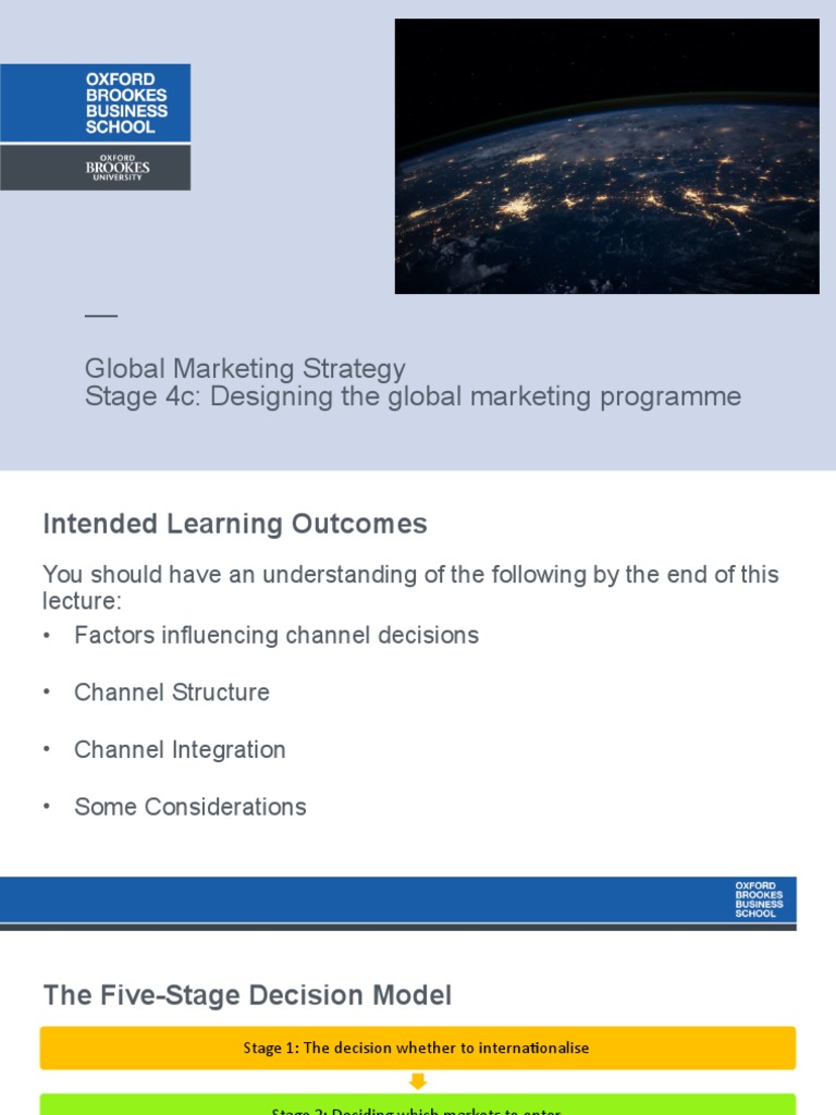 Stage 4c Designing The Global Marketing Programme | PDF | Business