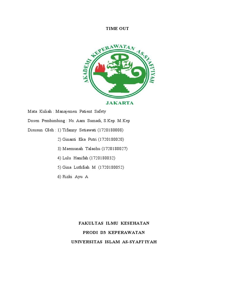 Proses Time Out dalam Operasi Medis | PDF | Pengembangan Diri | Sains ...