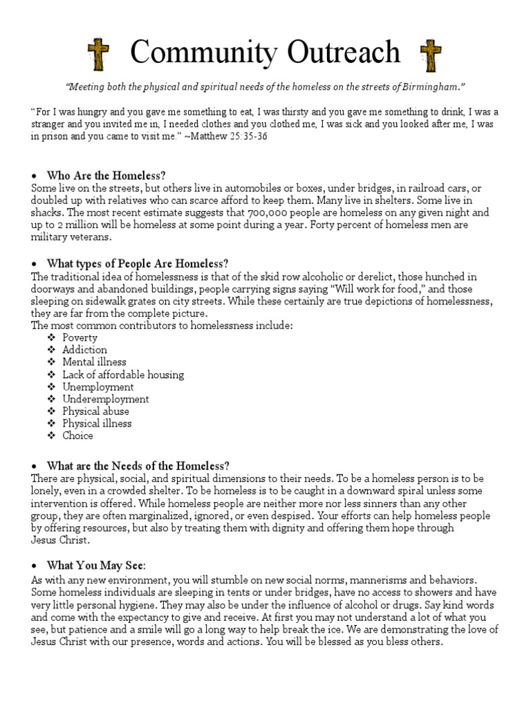 Community Outreach Guidelines | PDF | Homelessness