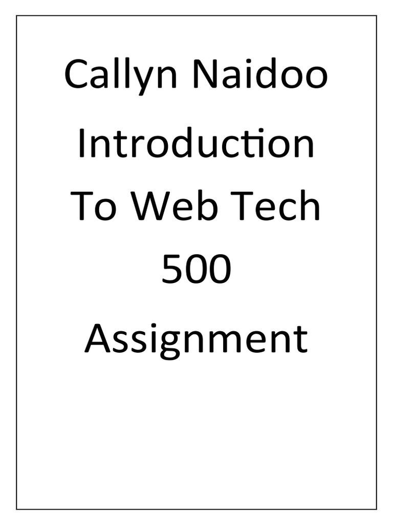 Callyn Naidoo Web Tech Assignment | PDF