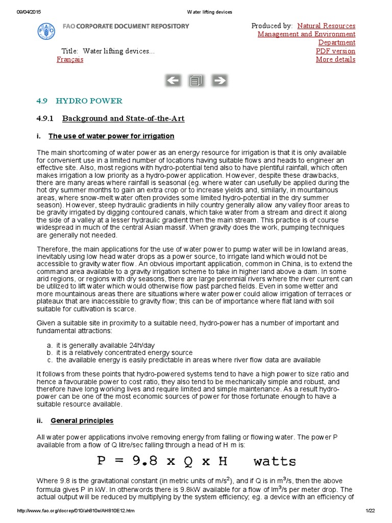 Water Lifting Devices10 | PDF | Turbine | Pump