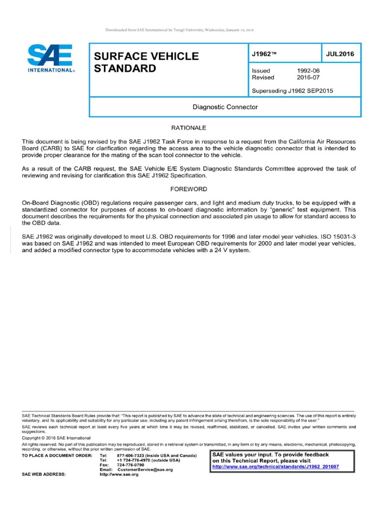 Sae J1962 2016 | PDF