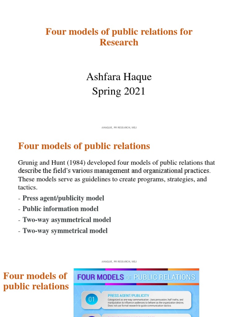 Grunig and Hunt's PR Models Explained | PDF | Public Relations | Persuasion