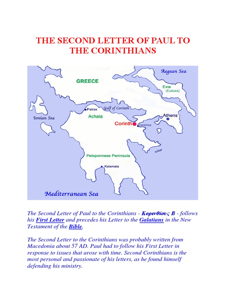 The Second Letter of Paul To The Corinthians | PDF | Paul The Apostle ...