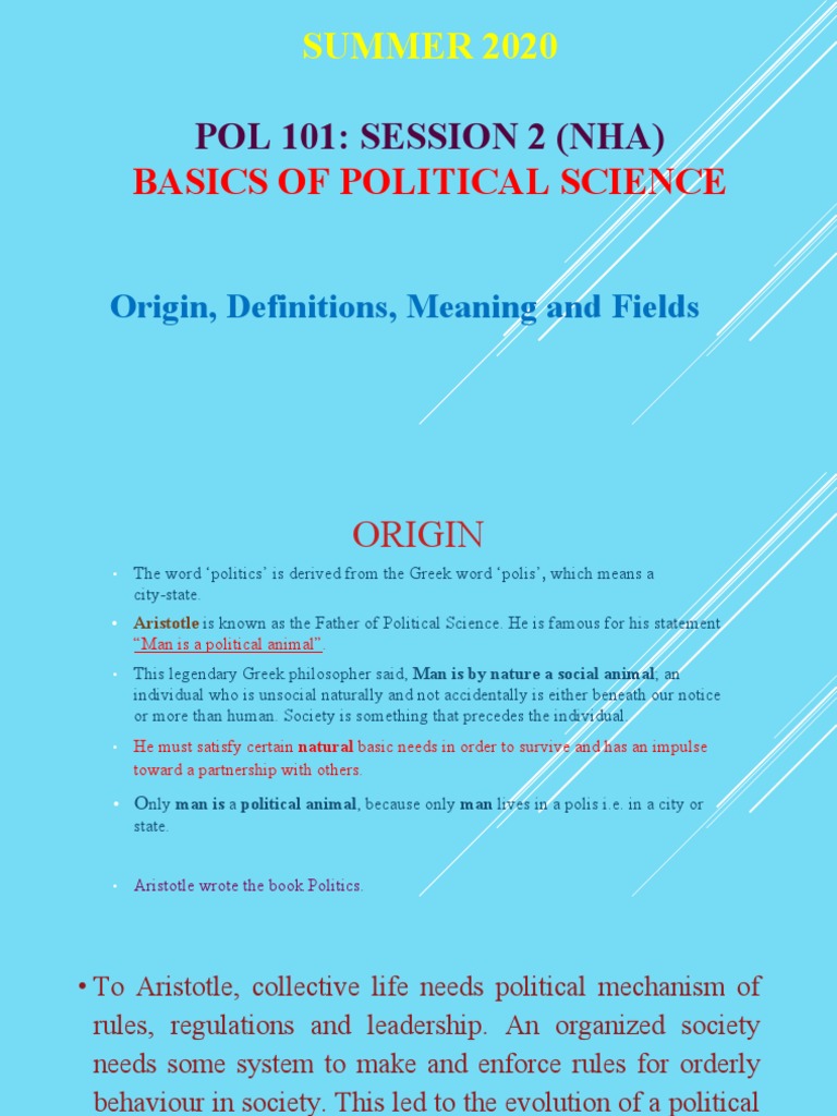 Basics of Political Science 101 | PDF | Political Science | Science