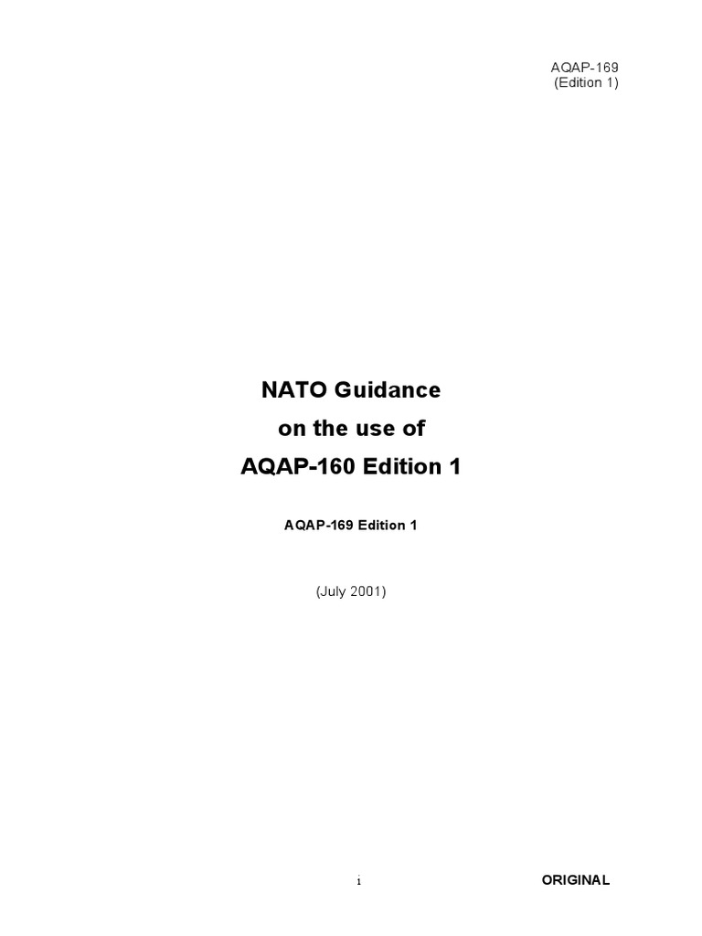NATO Guidance On The Use of AQAP-160 Edition 1 | PDF | Iso 9000 ...
