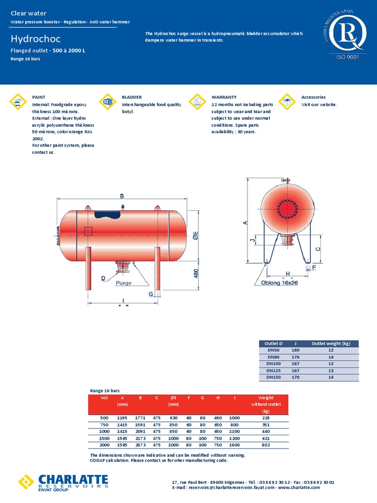 Charlatte Hydrochoc | PDF | Mechanical Engineering | Manufactured Goods