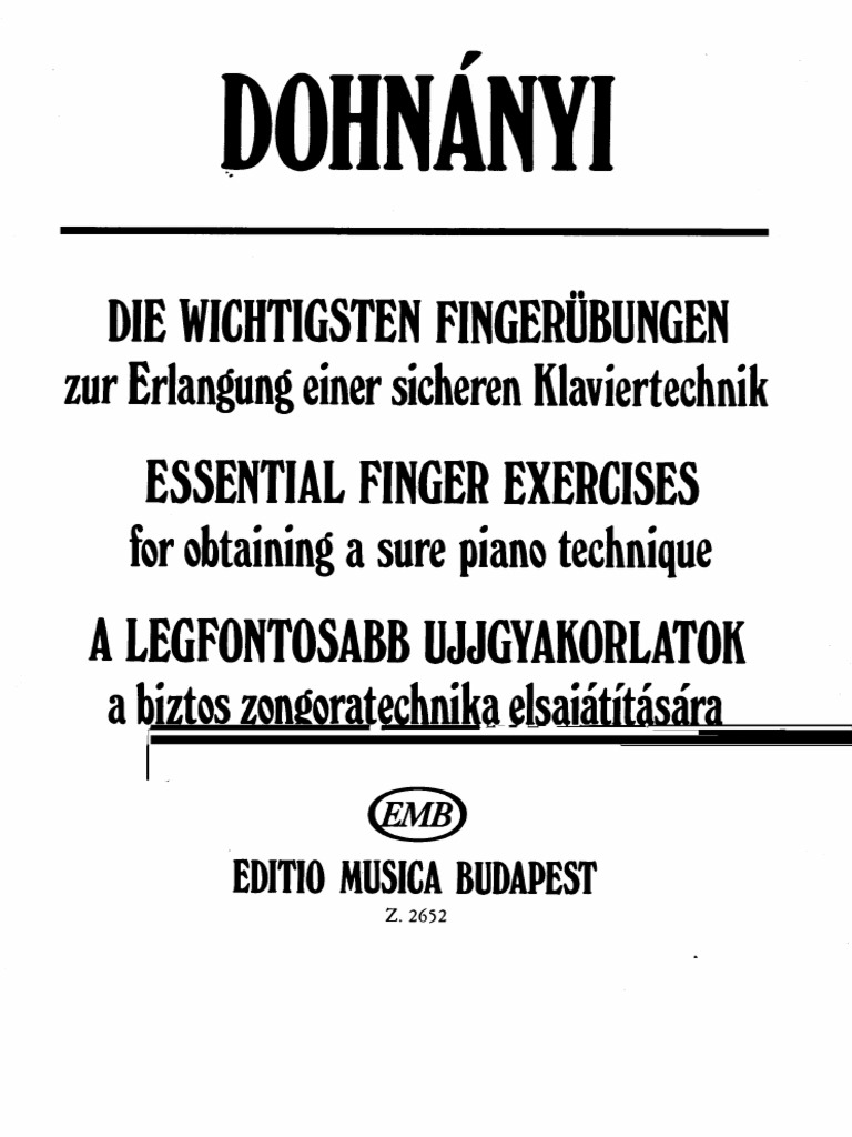 Dohnanyi Essential Finger Exercises Piano Pdf