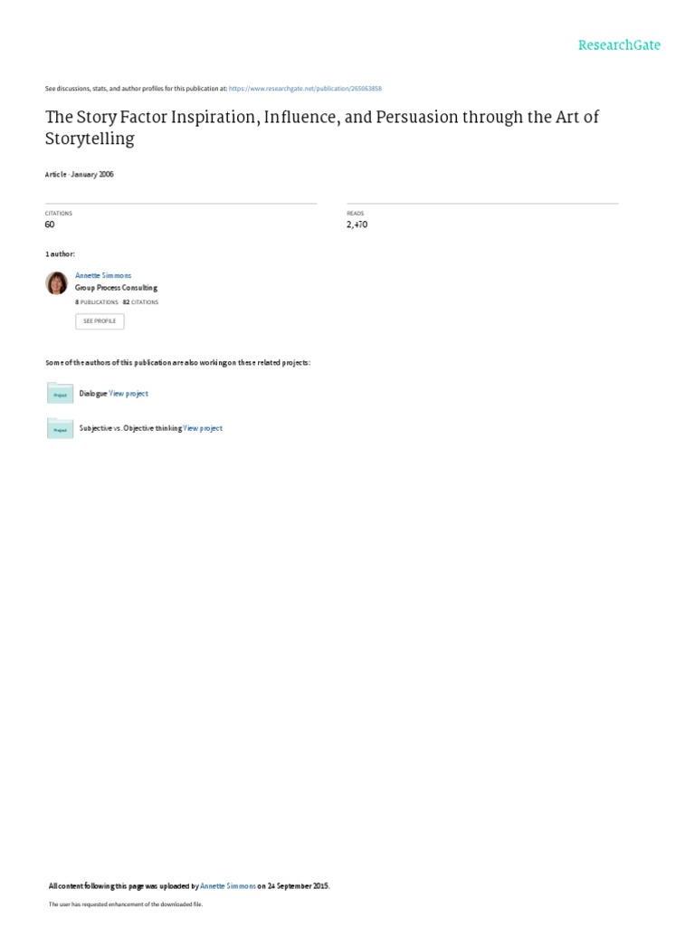 Storytelling for Influence and Trust | PDF | Storytelling | Persuasion