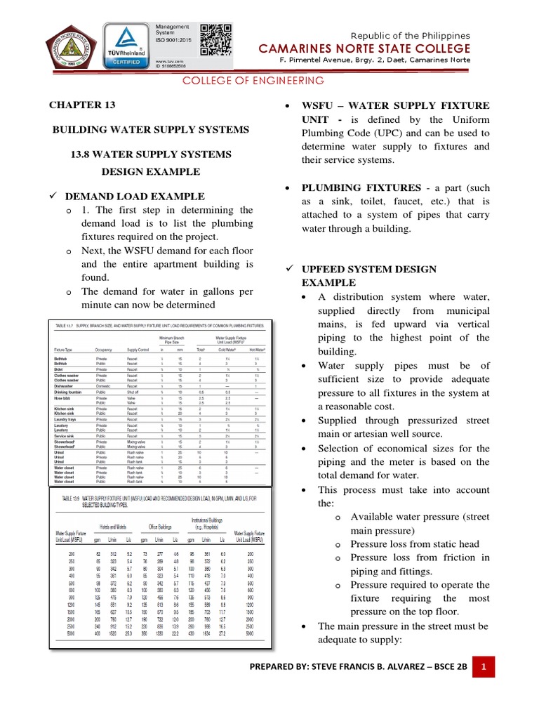 13.8 Water Supply Systems Design | PDF | Water Supply | Water Supply ...