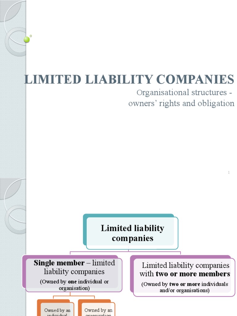 Limited Liability Company Structures | PDF | Limited Liability | Legal ...