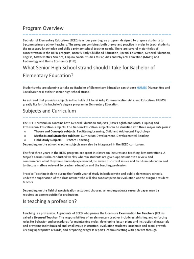 Program Overview | PDF | Teachers | Schools