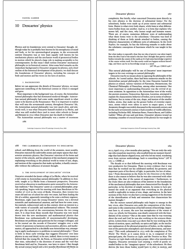 10 Descartes Physics: Daniel Garber | PDF | René Descartes | Idea