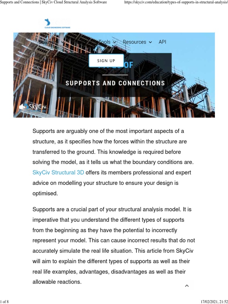 Supports and Connections | PDF | Structural Analysis | Elbow