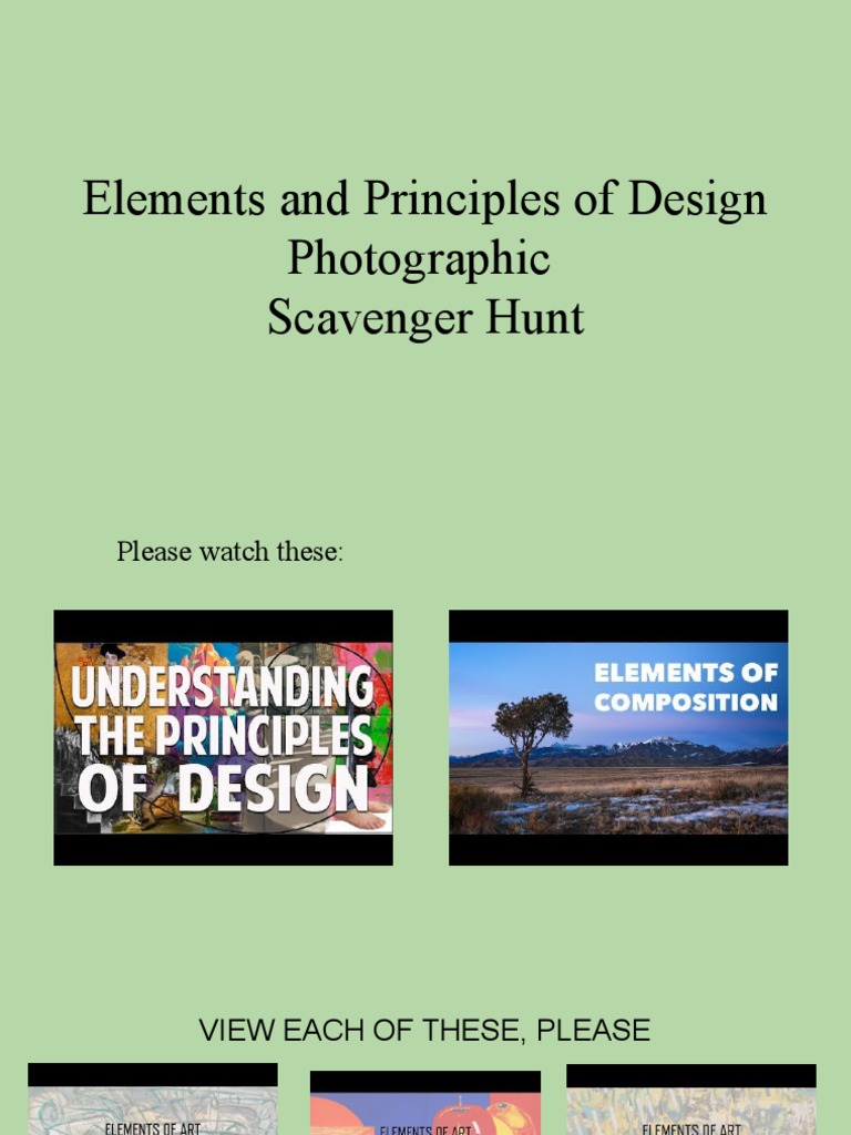 Copy of Elements and Principles Scavenger Hunt | Download Free PDF ...