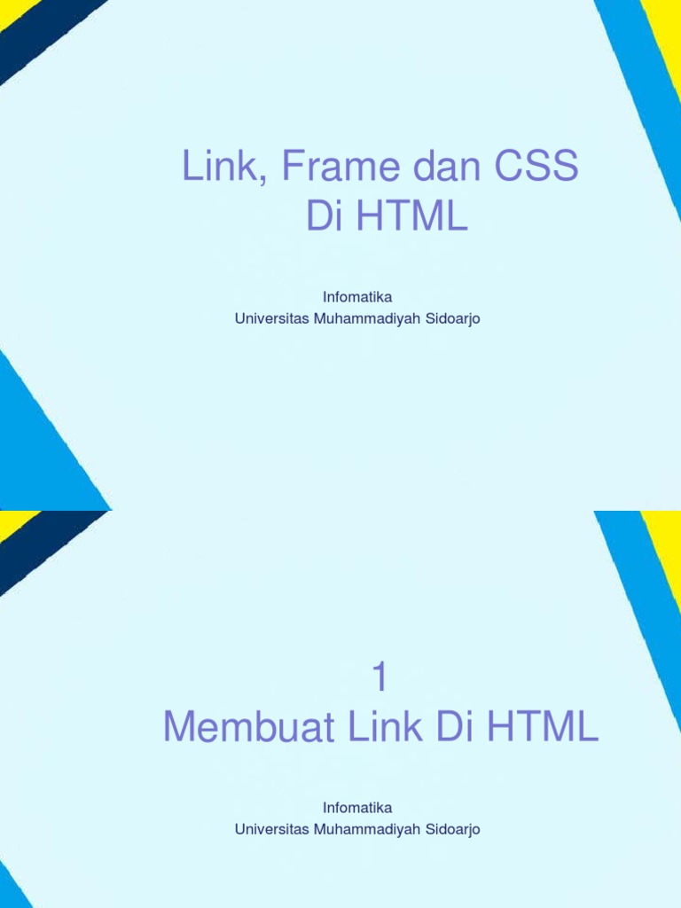 Panduan HTML: Link, Frame, dan CSS | PDF