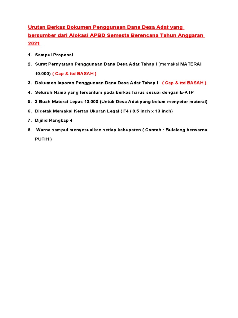 Urutan Berkas Amprah Tahap 1 | PDF