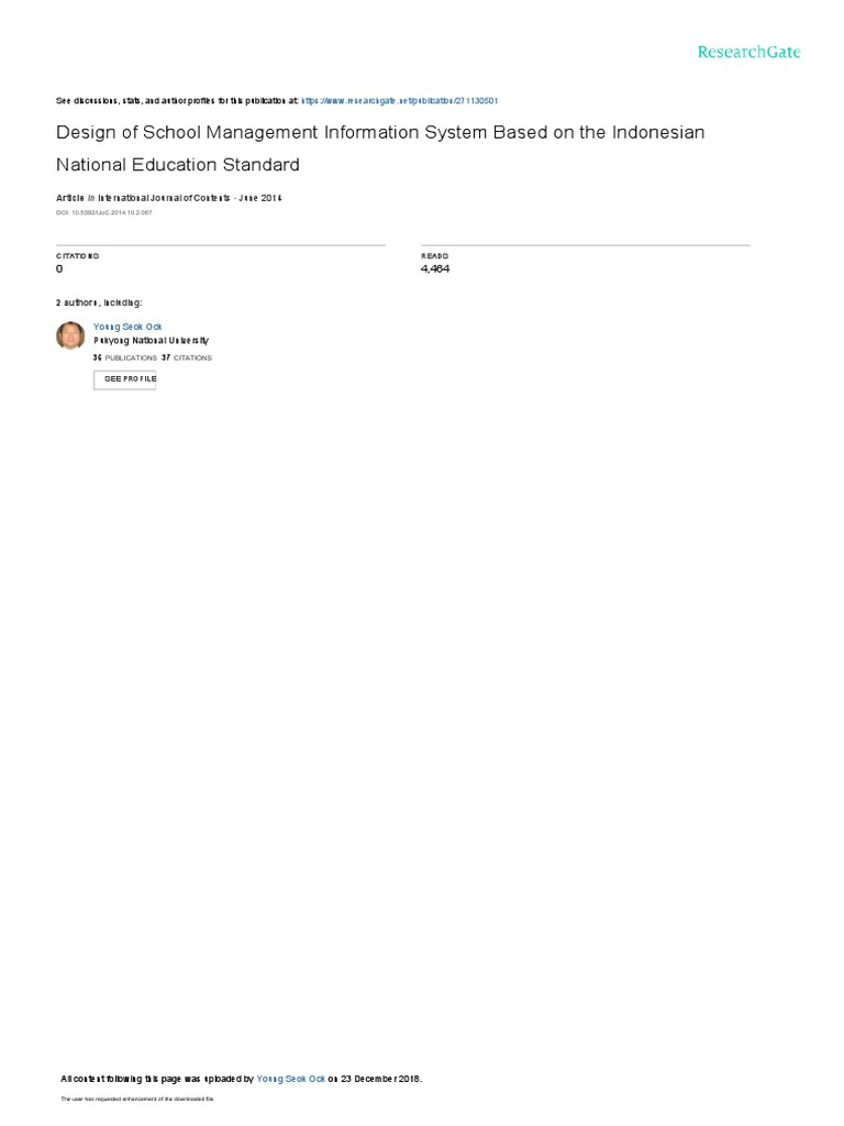 Design of School Management Information System Based On The Indonesian ...