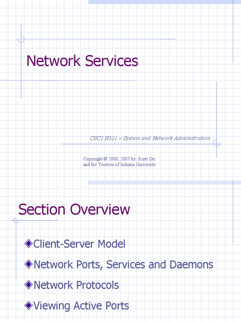 Network Services: CSCI N321 - System and Network Administration | PDF | Port (Computer ...