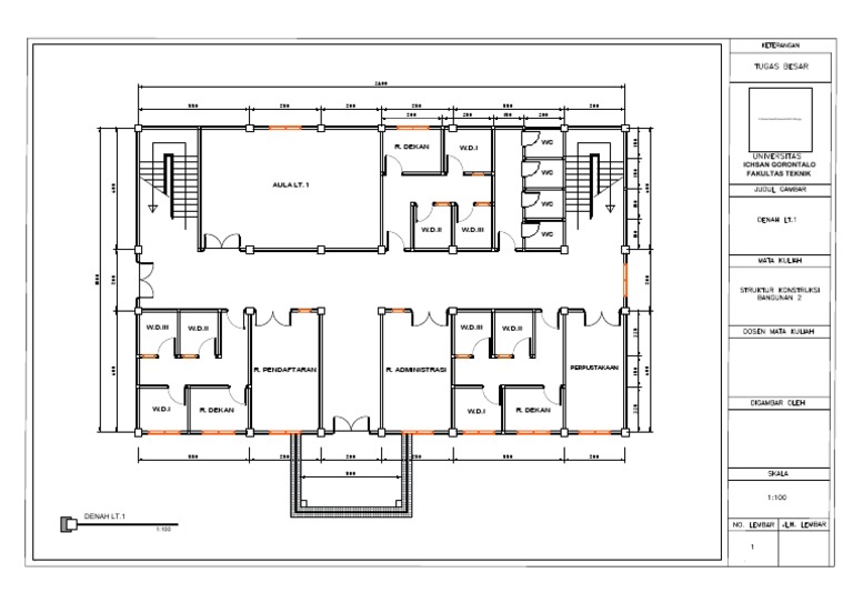 Denah Lt. 1 Gedung Rektorat | PDF