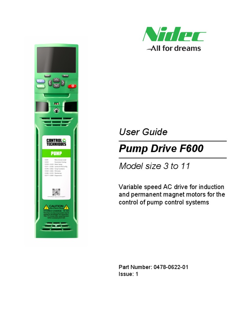 Pump Drive F600 User Guide Issue 1 | PDF | Electromagnetic Compatibility | Safety