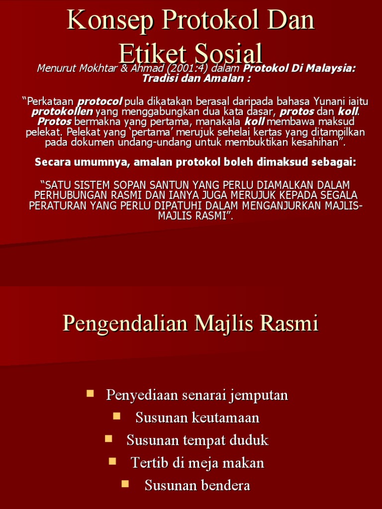 Konsep Protokol Dan Etiket Sosial | PDF