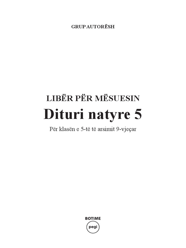 Dituri Natyre 5 - Liber Per Mesuesin | PDF