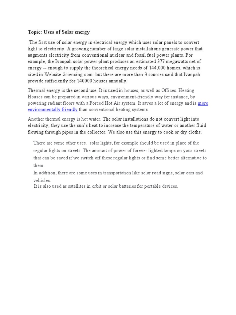 Solar Energy Script | PDF