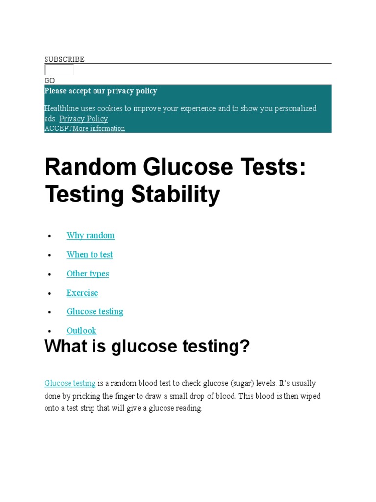 Random Blood Sugar | PDF | Prediabetes | Hyperglycemia