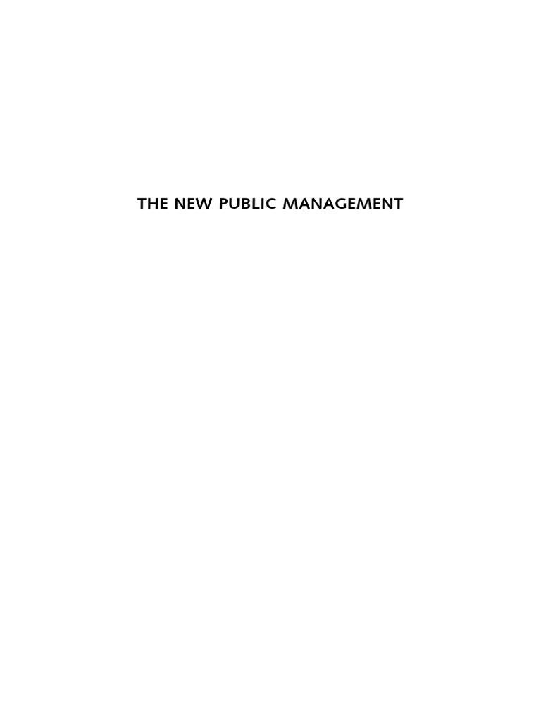 Barzelay - The New Public Management Improving Research 2001 | PDF ...