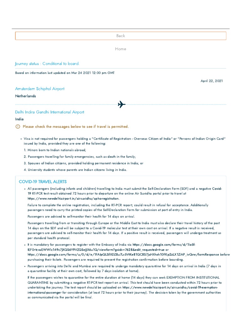 India-NL Travel Docs & Quarantine Rules | PDF | Travel Visa | Quarantine