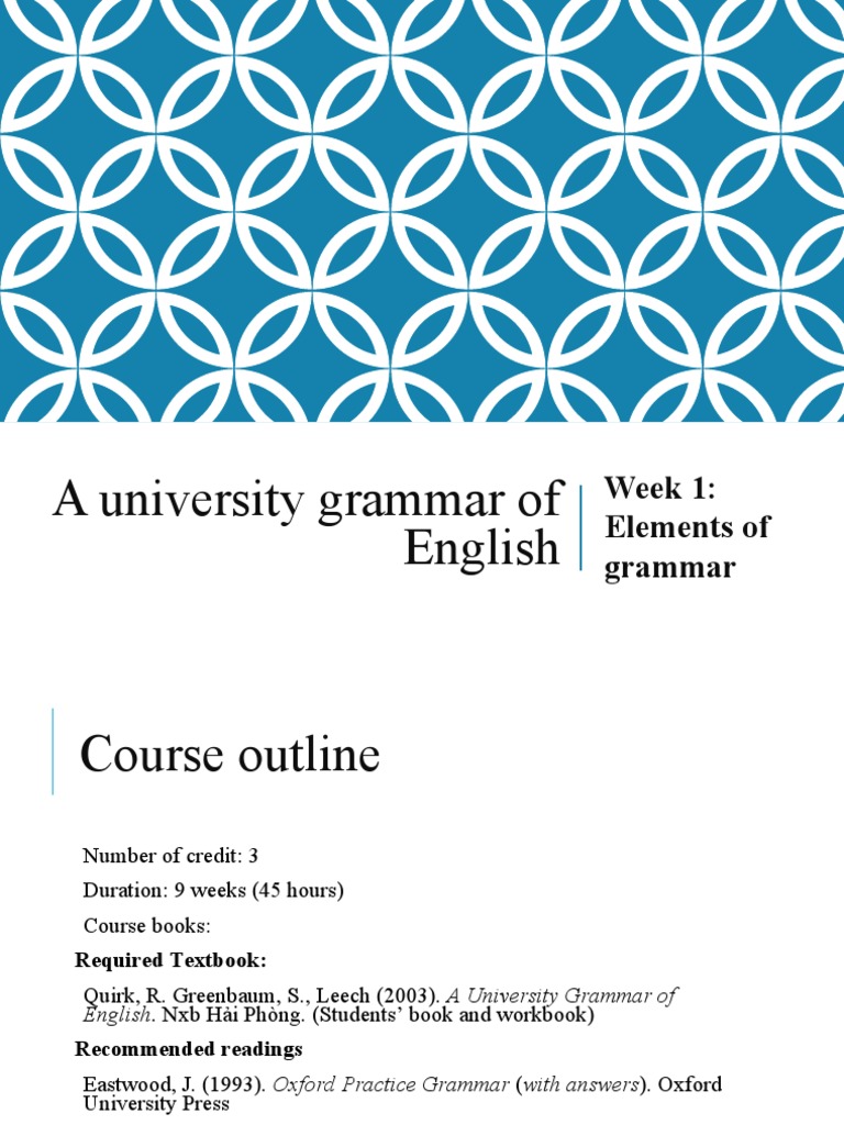 Week 1: Elements of English Grammar | PDF | Phrase | English Grammar
