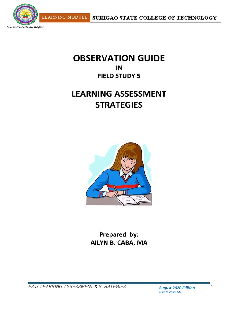Field Study 5: Learning Assessment Strategies | PDF | Educational ...