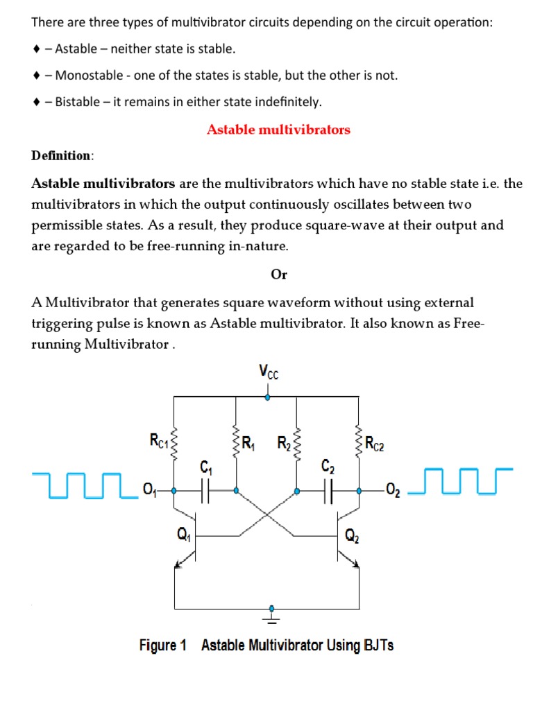 Multivibrator Circuits 28.3.21 | PDF | Digital Electronics | Electronic ...