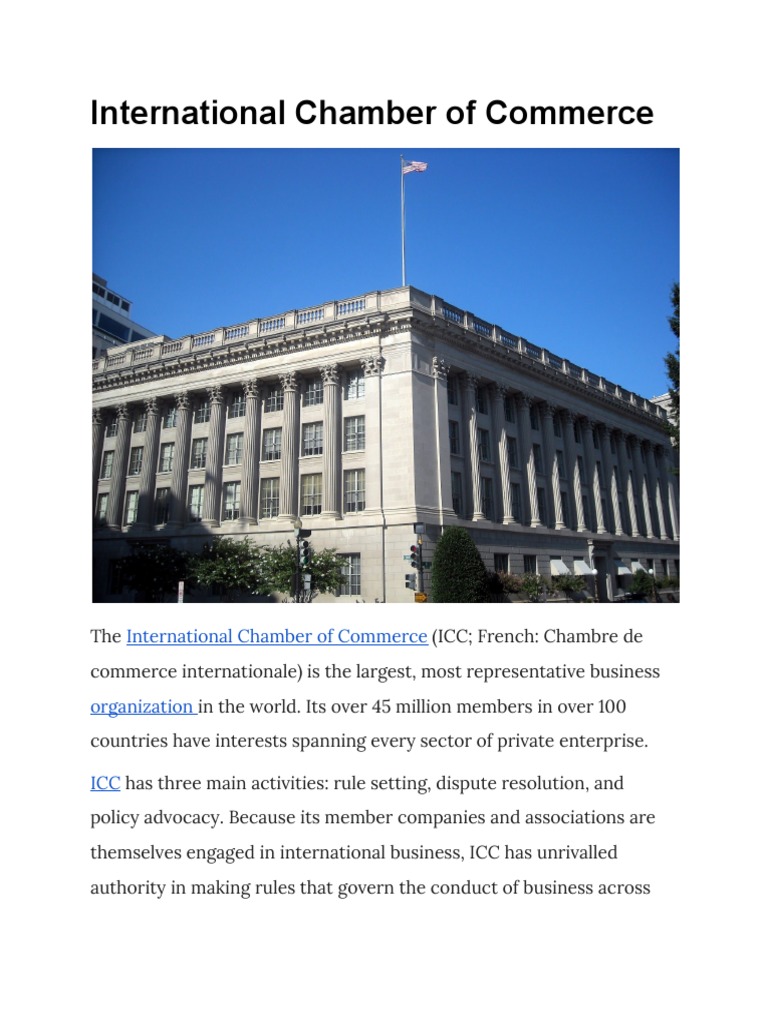 International Chamber of Commerce Organization Icc | PDF