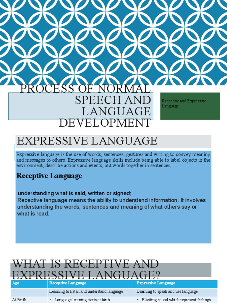 Receptive And Expressive Language Milestone Pdf Language
