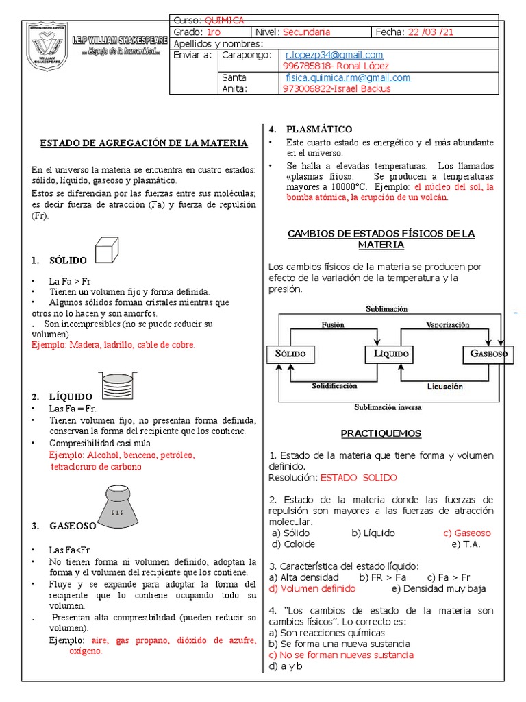 Estados de Agregación de la Materia | PDF | Gases | Líquidos