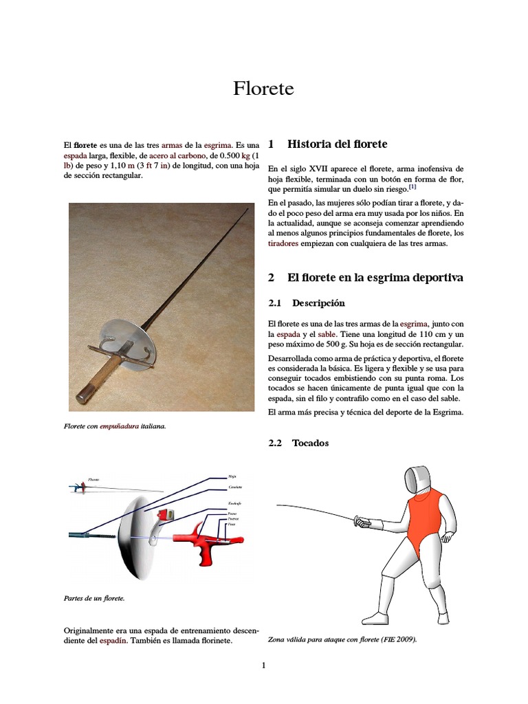 Florete | PDF | Esgrima | Armas de hoja