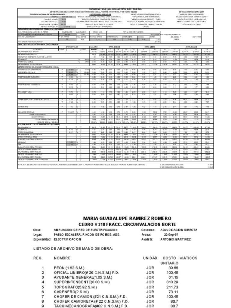 Imss Calculo de Factor de Salario Real | PDF | Relaciones laborales ...