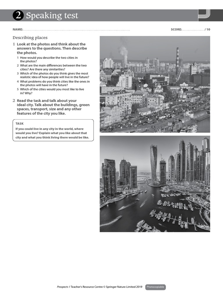 Speaking Test: Look at The Photos and Think About The Answers To The ...