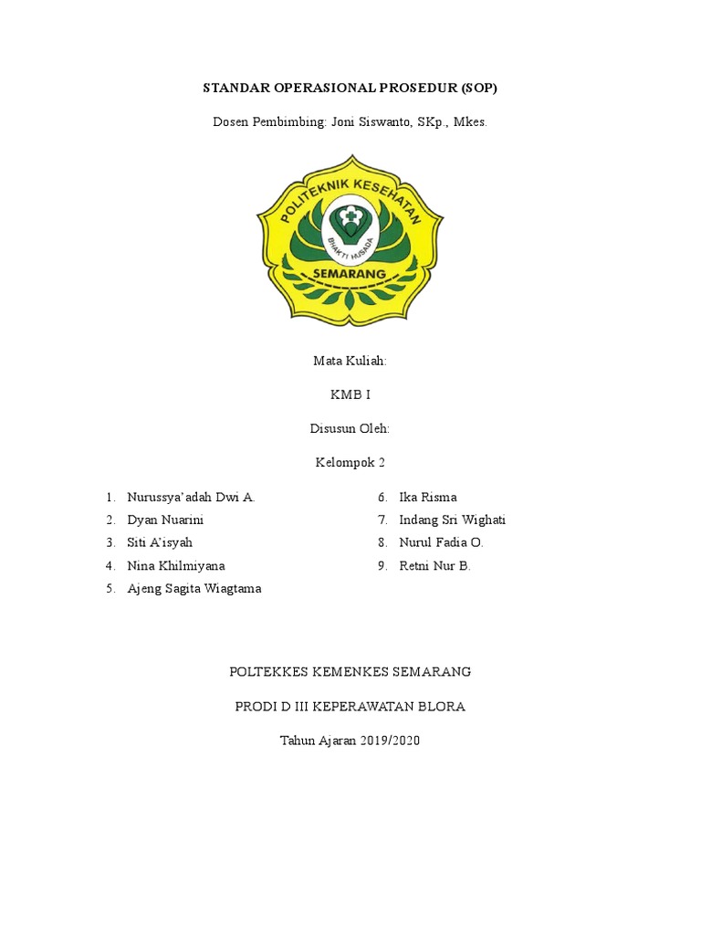 SOP Prodi D III Keperawatan Blora | PDF
