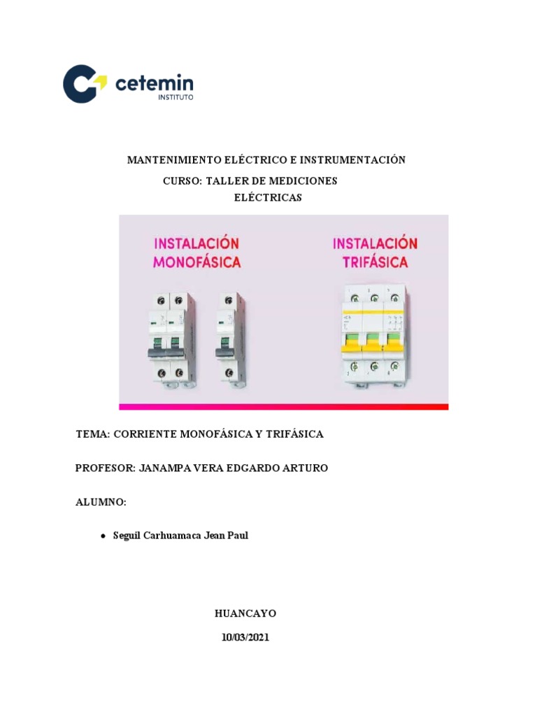 Corriente Monofásica y Trifásica | PDF | Corriente alterna | Corriente ...