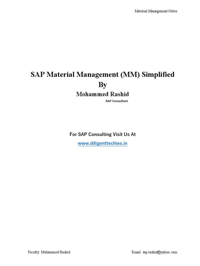 SAP Material Management (MM) Simplified By: Mohammed Rashid | PDF ...