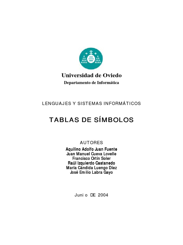 Tablas de Simbolos | PDF | Estructura de datos de matriz | Compilador
