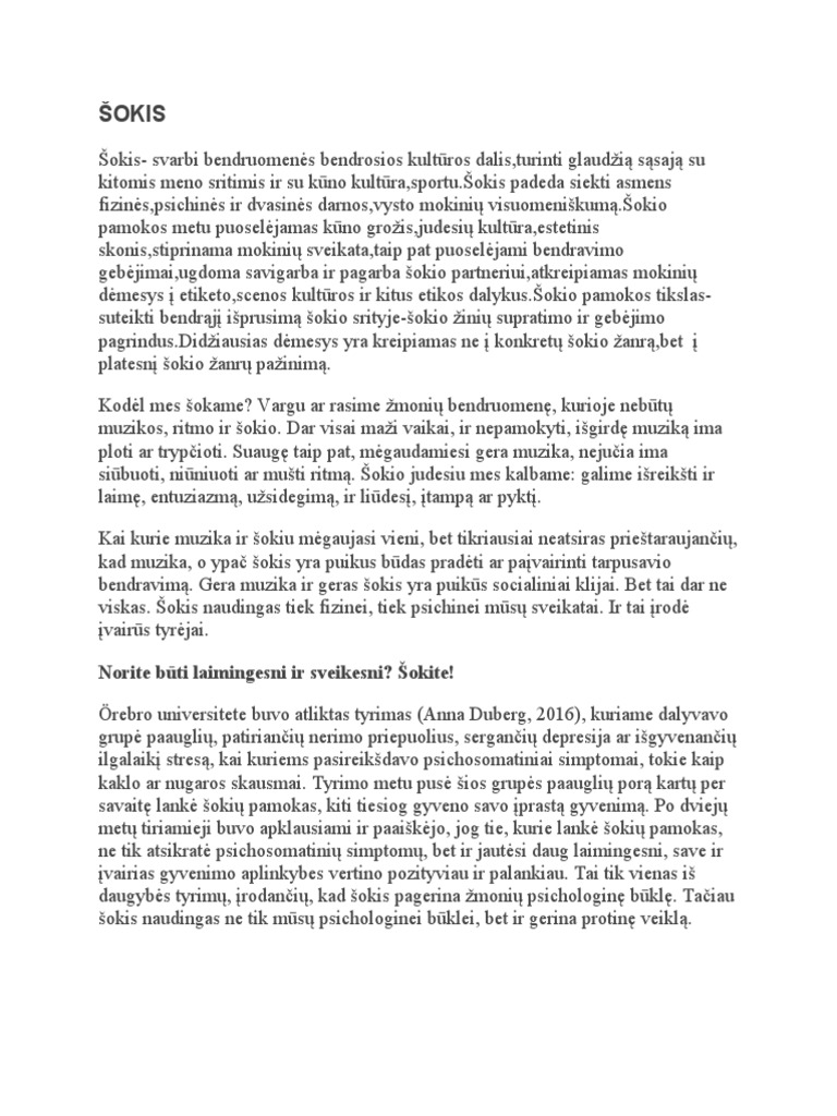 Šokis, Ritmas, Kompozicija | PDF