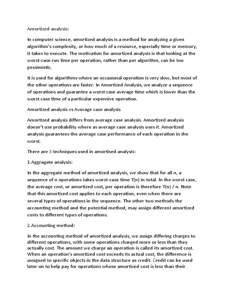 Amortized Analysis | PDF | Theoretical Computer Science | Algorithms And Data Structures