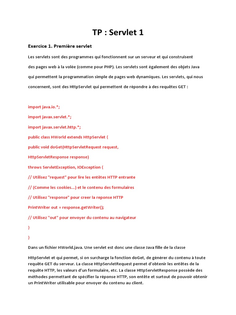 Tp0 Servlet | PDF | Langage de balisage | Internet