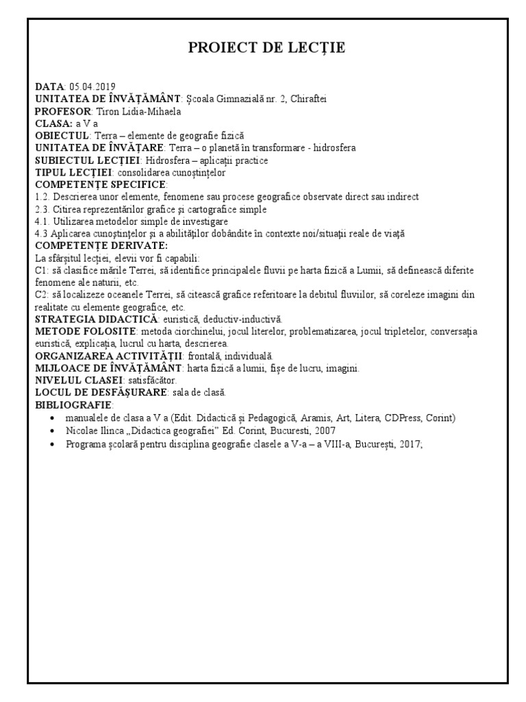 Hidrosfera - Aplicatii Practice | PDF