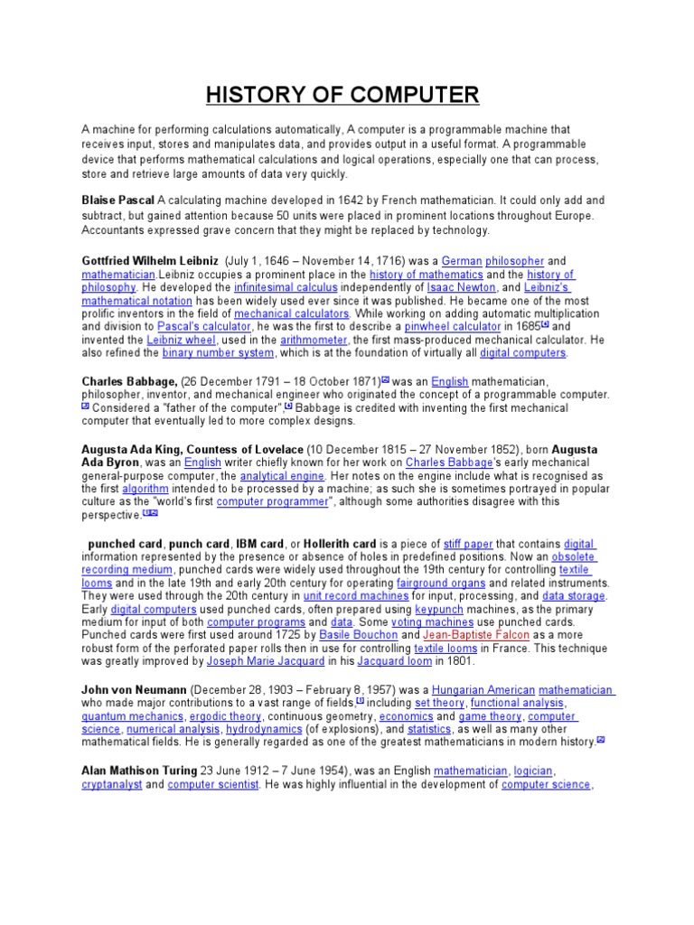 History of Computer | PDF